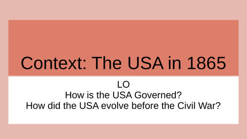 Intro to USA; 1865-1992 | Teaching Resources