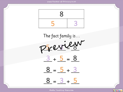 Fact Families - Addition Facts - Year 1 | Teaching Resources
