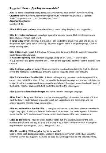 Spanish School Supplies Vocabulary | Teaching Resources