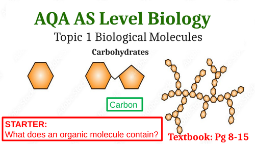 AQA Biology Unit 1 Biological Molecules (Complete set of PowerPoints ...
