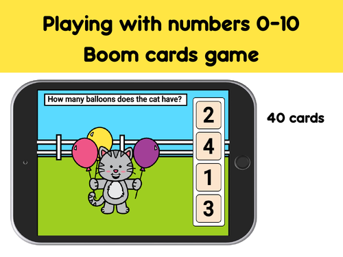 Numbers to 10 (Cat with balloons) EN | Teaching Resources