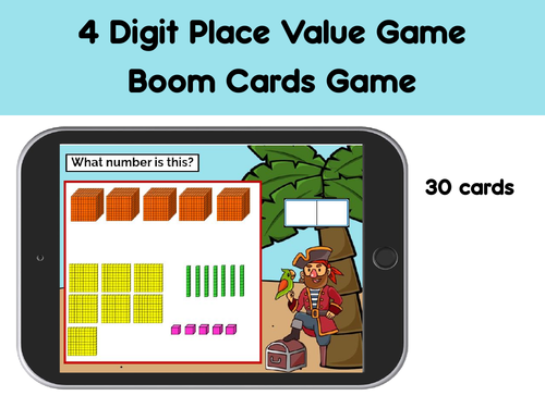 4 digit place value game (pirate) | Teaching Resources