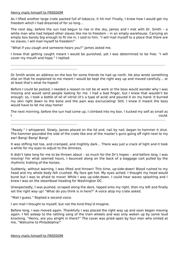 Henry's Freedom Box - a perfect Black History Month Resource | Teaching ...