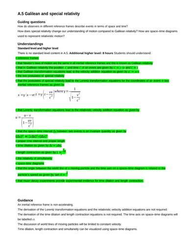 IB Physics Mechanics to Special Relativity Complete Package | Topics A ...