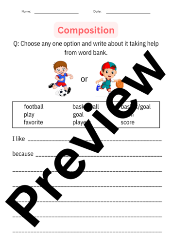 Printable Creative Writing Picture Composition Description worksheet ...