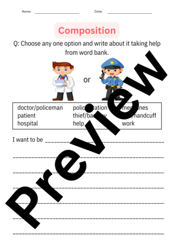 Printable Creative Writing Picture Composition Description worksheet ...