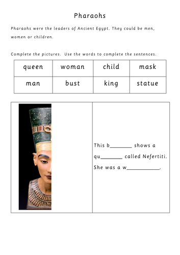 Ancient Egypt SEN Worksheets: Pharaohs | Teaching Resources