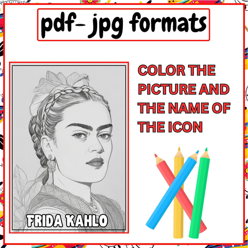 Hispanic Heritage Month 30 Famous Hispanic Icons Grayscale coloring ...