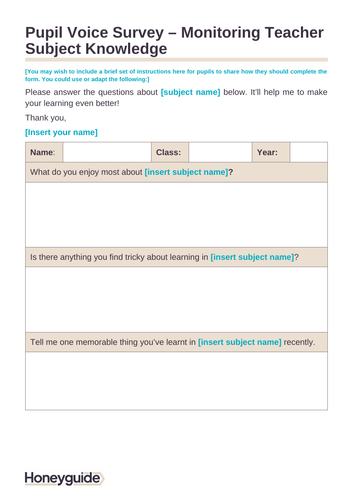Teacher Subject Knowledge Monitoring | Teaching Resources