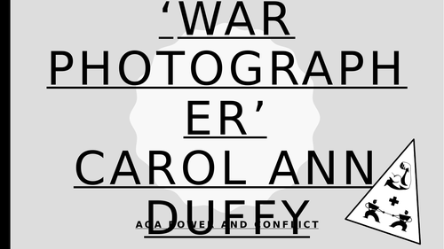 AQA Power and Conflict - lesson on War Photographer | Teaching Resources
