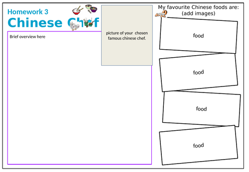Asian cuisine homework booklet | Teaching Resources