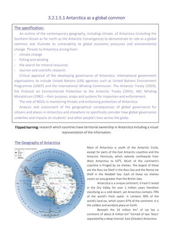 AQA A-level Geography: Antarctica - a global common | Teaching Resources