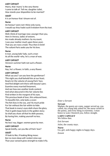 Romeo Juliet Meet | Teaching Resources