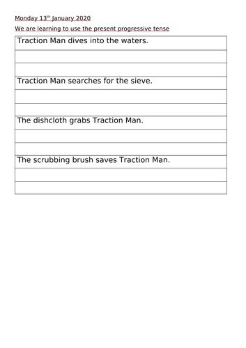 Year 2 English Plan - Traction Man | Teaching Resources