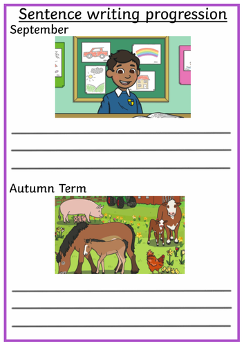 Year 1 sentence writing progression | Teaching Resources