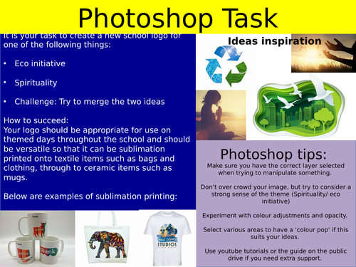 Photoshop cover lesson | Teaching Resources