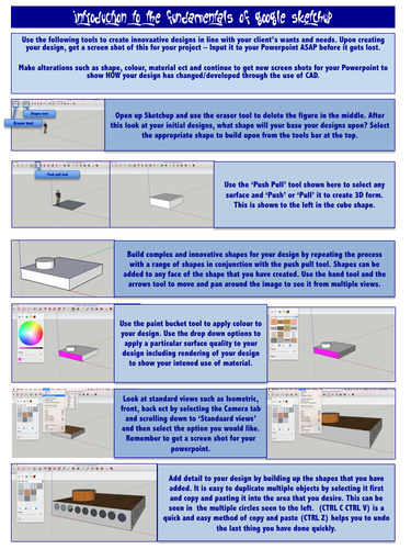 Sketchup basics - Step by step guide | Teaching Resources