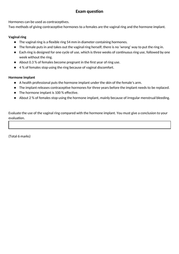 AQA GCSE Biology B5 Controlling fertility (contraception) | Teaching ...