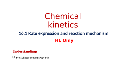 Topic 6 : Chemical kinetics (IB) | Teaching Resources