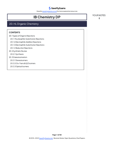 Topic 10 : Organic chemistry (IB) | Teaching Resources
