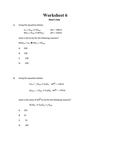 All the worksheets for IB chemistry topic 1 to 11 | Teaching Resources