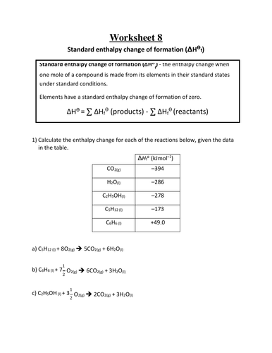 All the worksheets for IB chemistry topic 1 to 11 | Teaching Resources