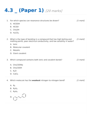 All the worksheets for IB chemistry topic 1 to 11 | Teaching Resources