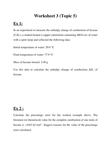 All the worksheets for IB chemistry topic 1 to 11 | Teaching Resources