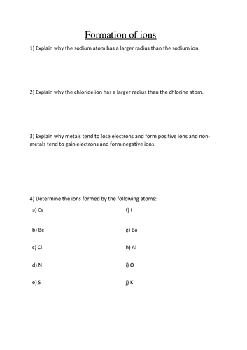 All the worksheets for IB chemistry topic 1 to 11 | Teaching Resources