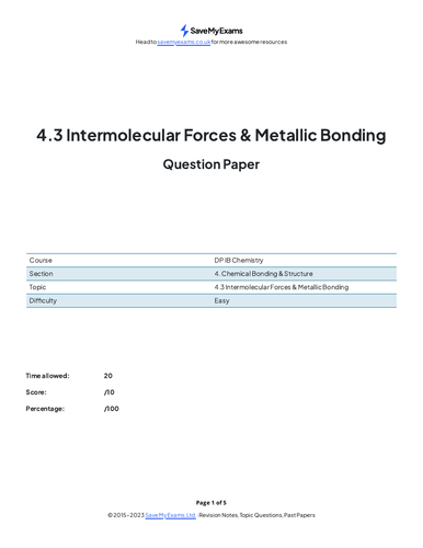 All the worksheets for IB chemistry topic 1 to 11 | Teaching Resources