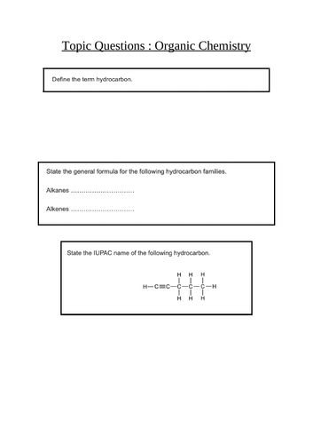 All the worksheets for IB chemistry topic 1 to 11 | Teaching Resources