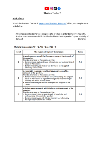 AQA A Level Business - 9 Mark Question - Exam Technique | Teaching ... AQA A Level Business - 9 Mark Question - Exam Technique | Teaching ...