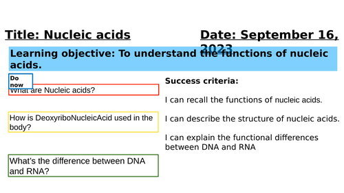 Nucleic Acids | Teaching Resources