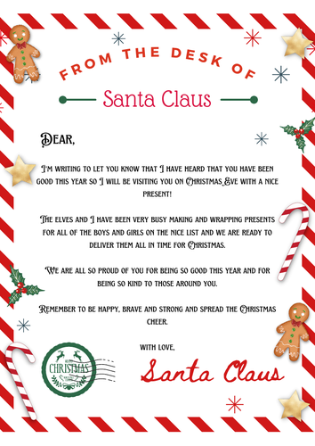 Letter from Santa | Teaching Resources