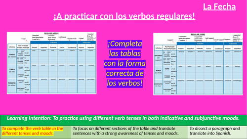 SPANISH REGULAR VERBS IN ALL TENSES AND MOODS | Teaching Resources