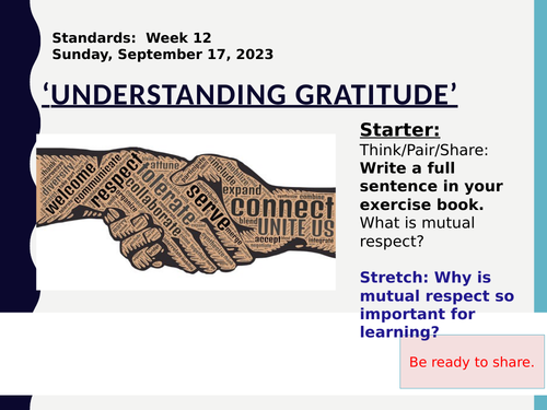 Tutor Time: Understanding Gratitude (Standards) | Teaching Resources
