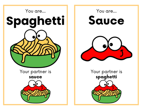 Partner pairing cards | Food and Drink | Teaching Resources