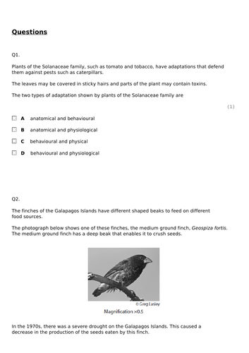 SNAB Topic 4a Biodiversity (Bundle x 7) | Teaching Resources
