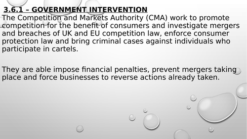 Microeconomics Government Intervention - Edexcel Theme 3 | Teaching ...