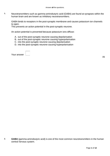 IB Biology C2.2: Neural signalling (first exams in 2025) | Teaching ...