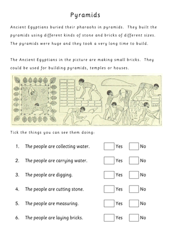 Ancient Egypt SEN Worksheets: Pyramids | Teaching Resources