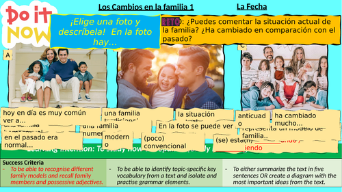 AS LEVEL CAMBIOS EN LA FAMILIA LESSON 1 | Teaching Resources