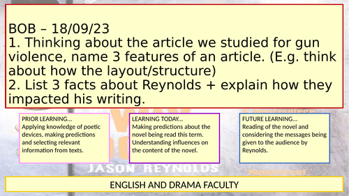 Long Way Down Jason Reynolds Analysis Group Task | Teaching Resources