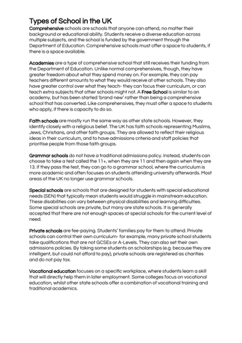GCSE Sociology: Types of School | Teaching Resources GCSE Sociology: Types of School | Teaching Resources