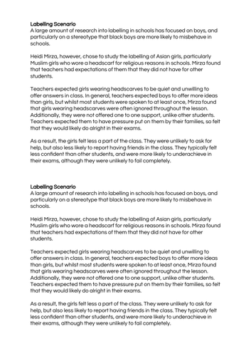 GCSE Sociology: Labelling Theory & Education | Teaching Resources