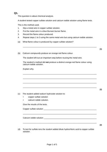 Igcse Co Ordinated Science C8 Acids Bases And Salts Teaching Resources