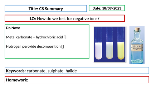Igcse Co Ordinated Science C8 Acids Bases And Salts Teaching Resources