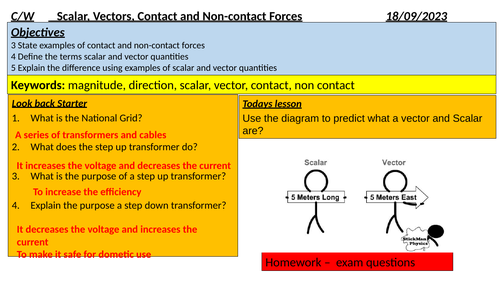 Vector and Scalar quantities GCSE PHYSICS | Teaching Resources