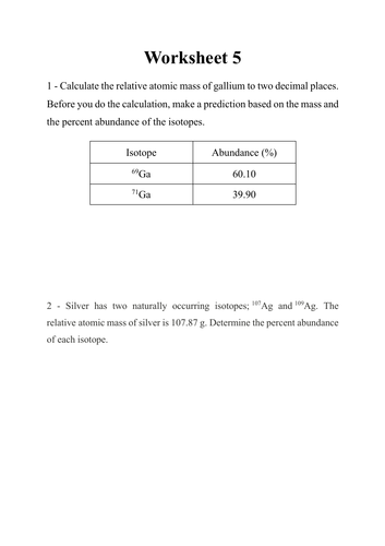 Structure 1 / IB Chemistry / Structure 1.2 +HL (Including worksheets ...