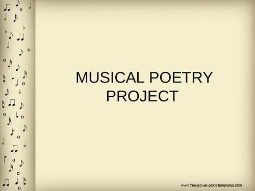 Musical Poetry - popular songs as poetry | Teaching Resources